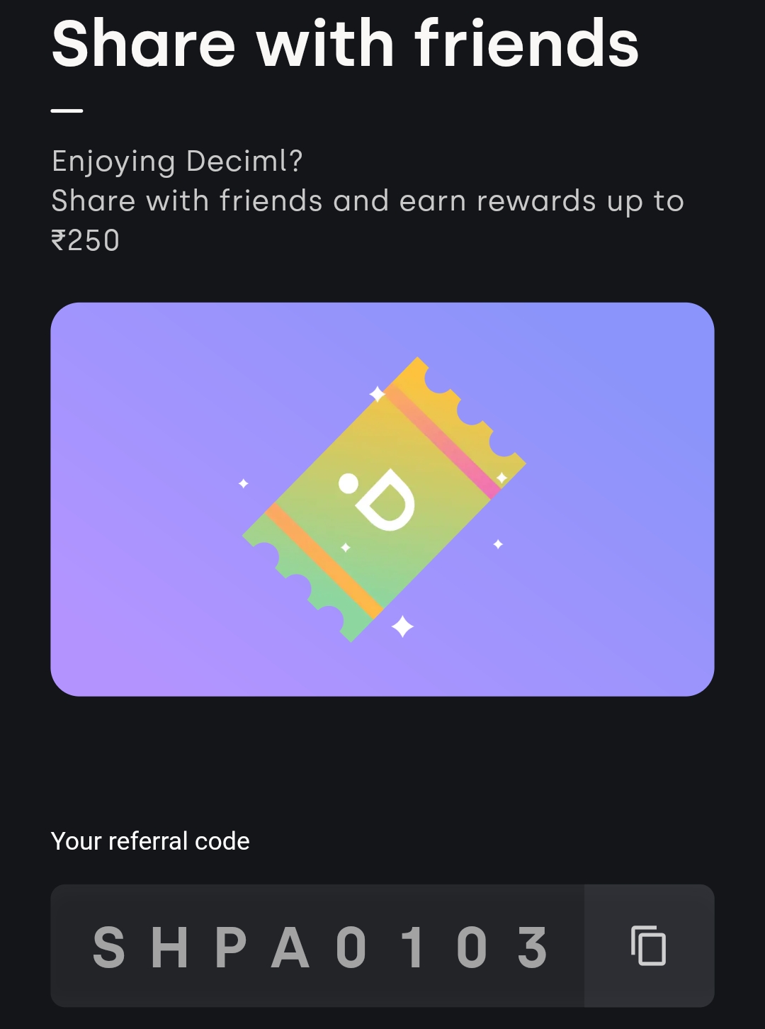 Deciml Referral Code 2023 | Get Reward Up to ₹250 On Every Referral ...
