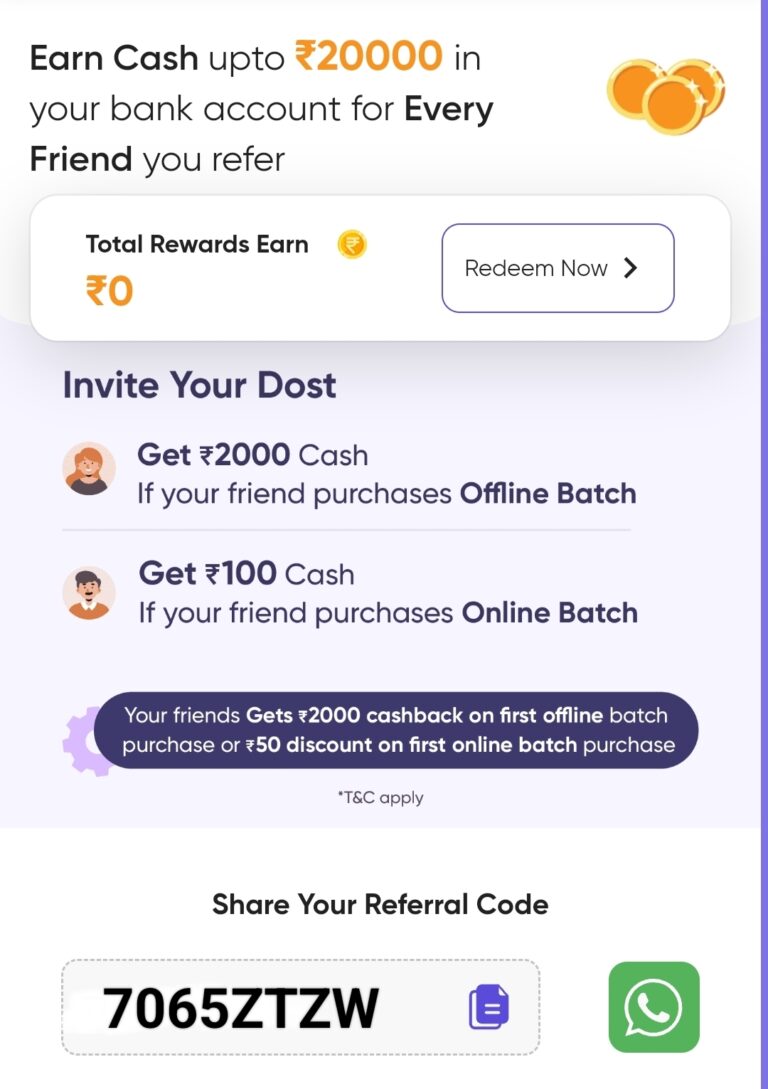 Physics Wallah Referral Code: 7065ZTZW | Get ₹100 Instant Discount On ...